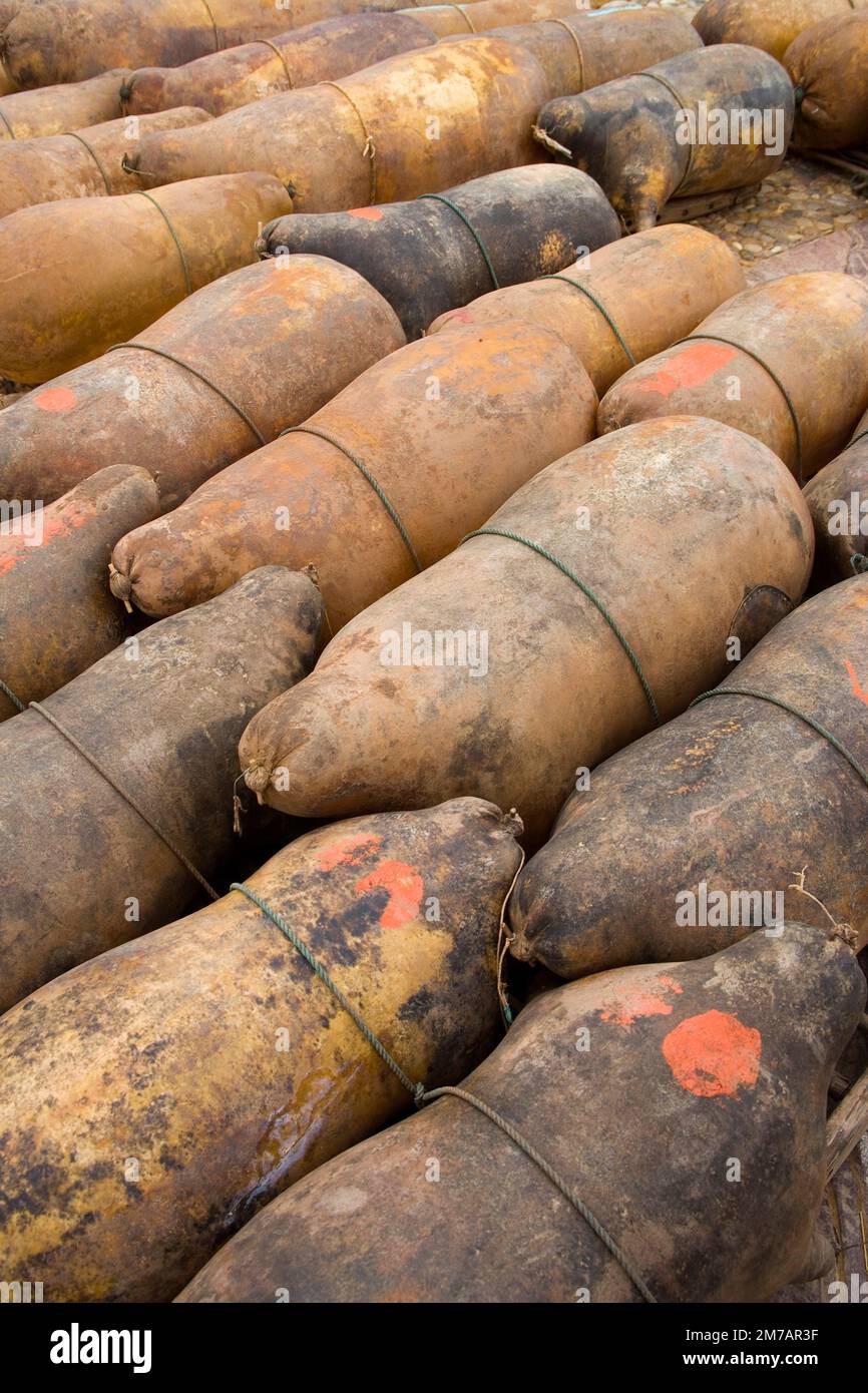 The pig skin raft hi-res stock photography and images - Alamy
