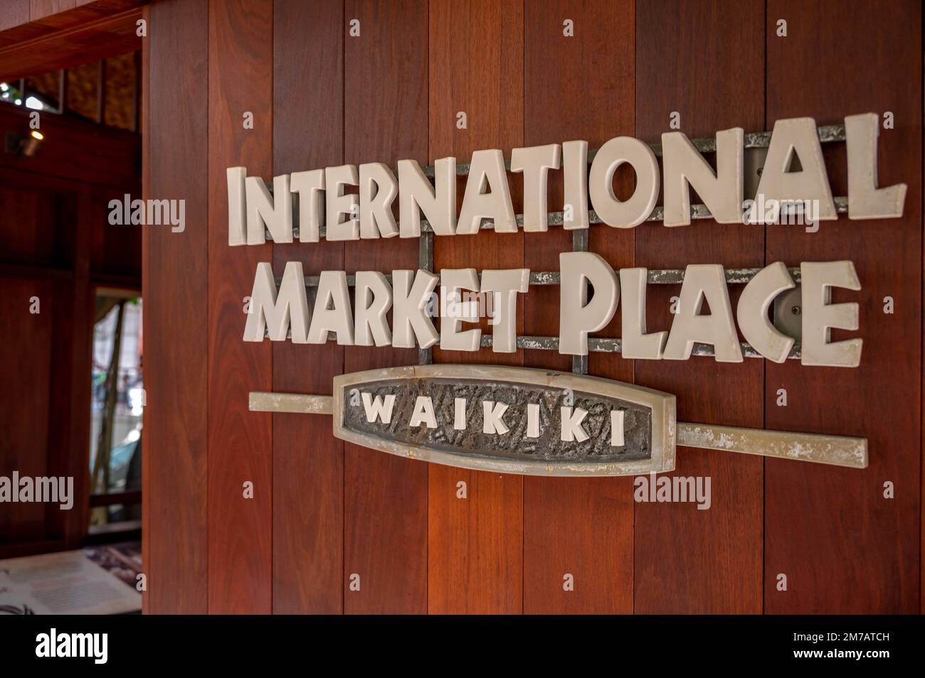 Honolulu, Hawaii - January 2, 2023: signage inside Waikiki's landmark ...