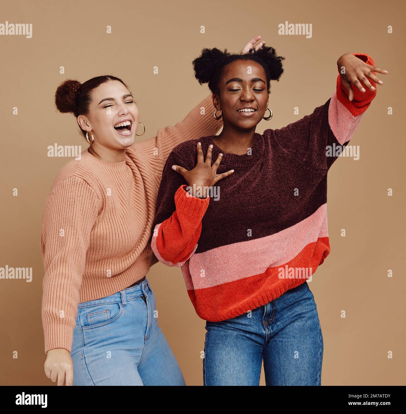 Fashion, friends and dance with teen girl, young and trendy with gen z ...