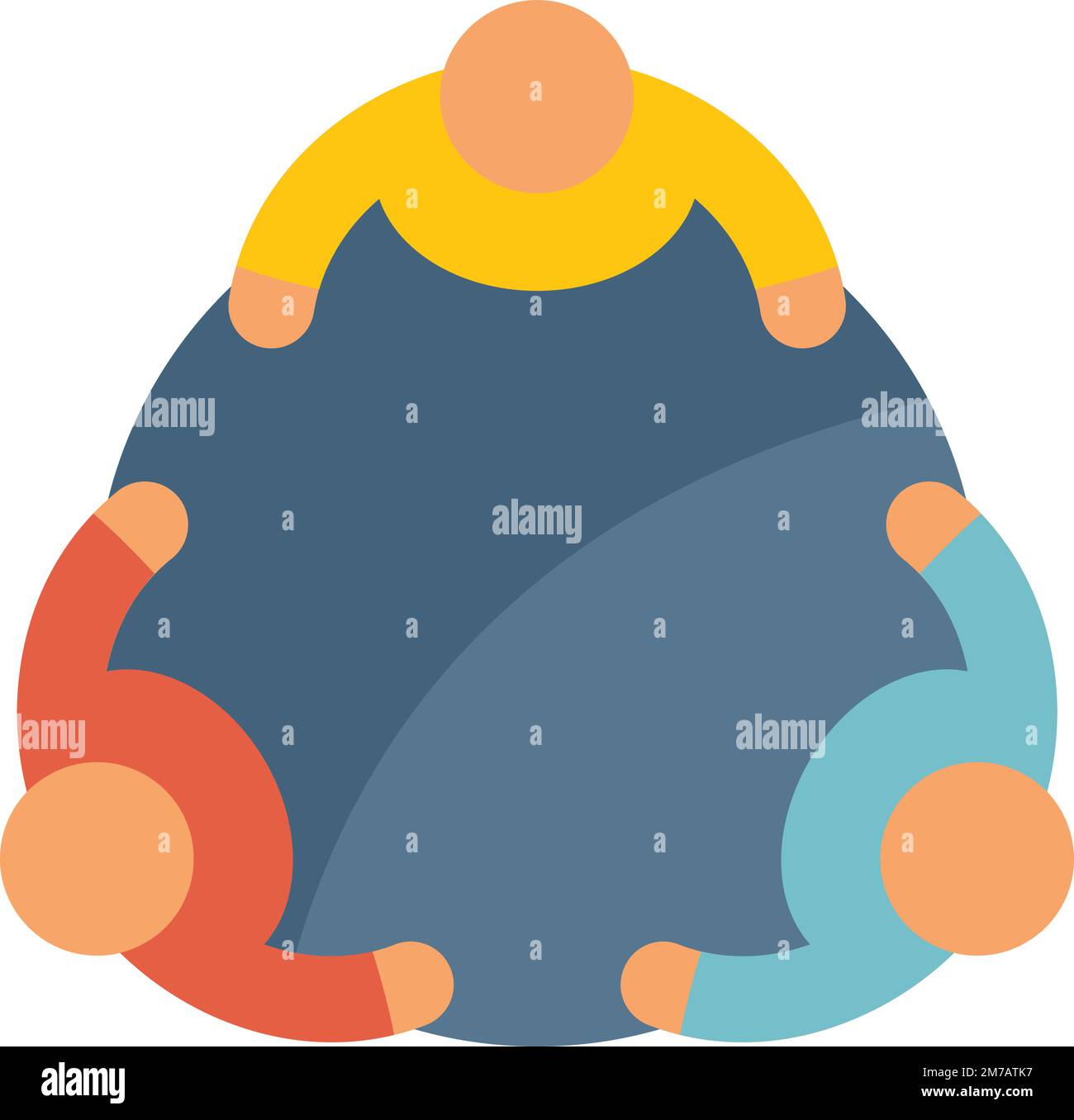 Group work icon flat vector. Service team. Online digital isolated ...