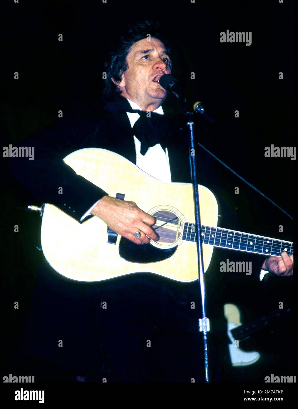 Johnny Cash performing at the Anaheim Convention Center in 1984 Credit ...