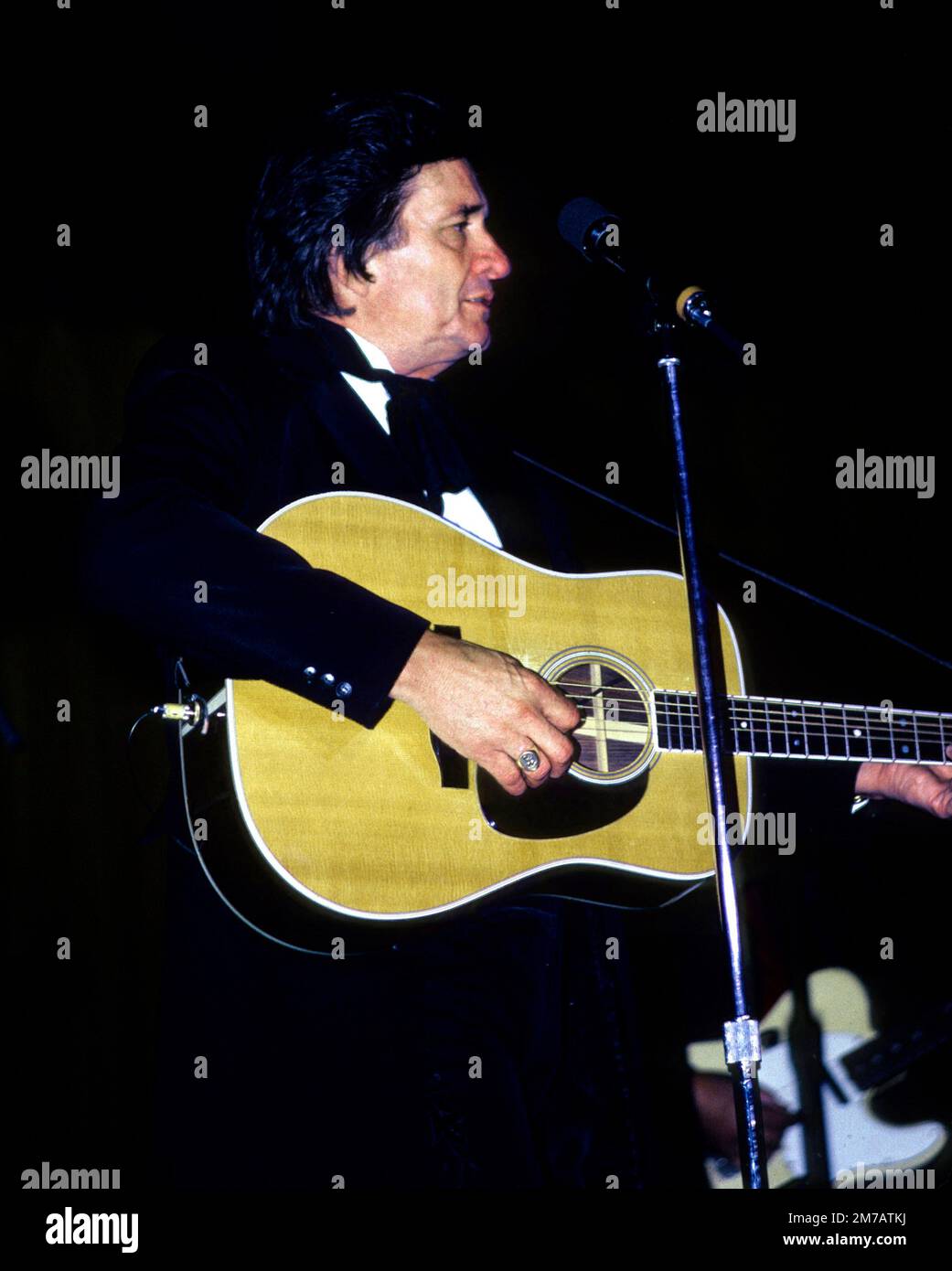Johnny Cash performing at the Anaheim Convention Center in 1984 Credit ...