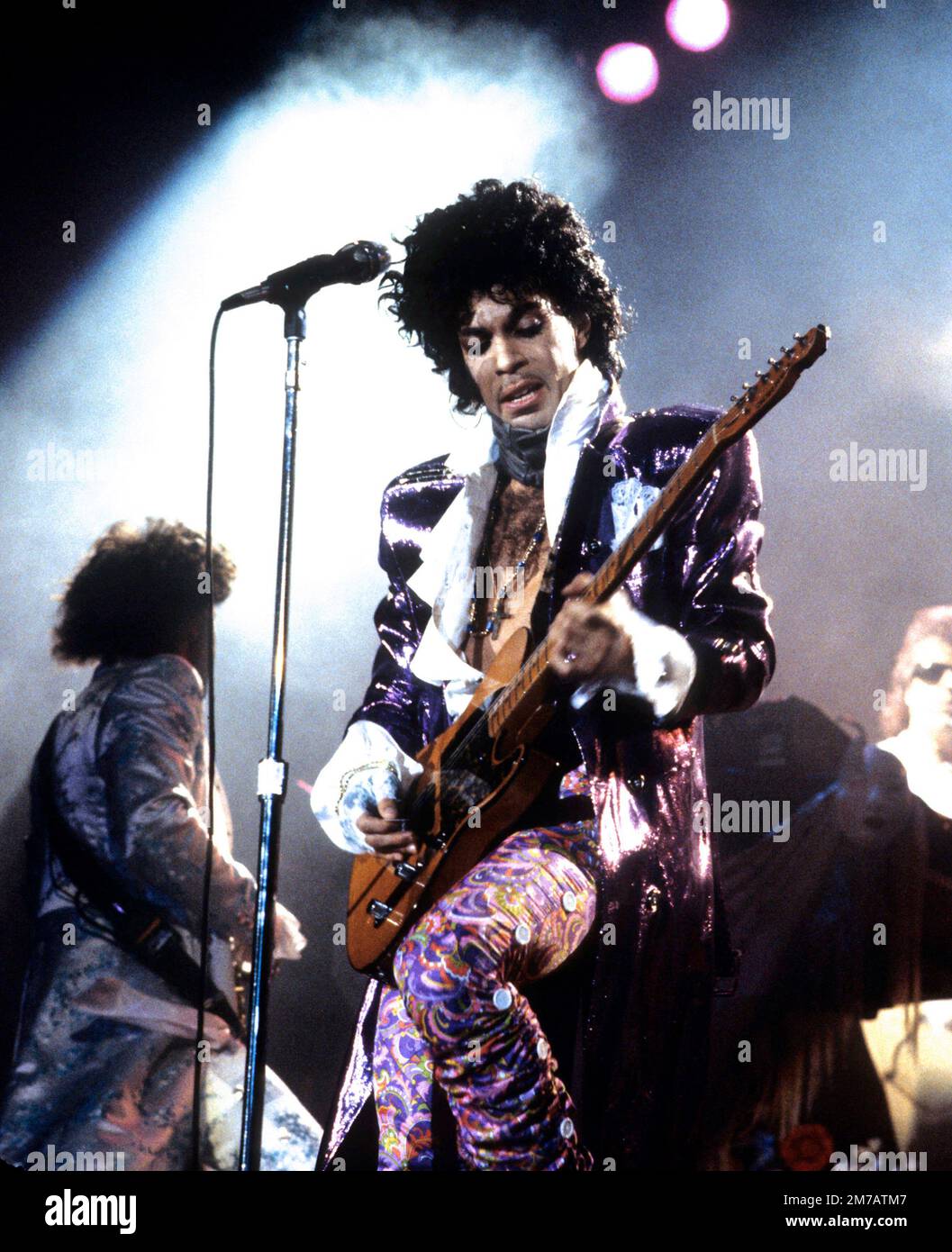 Prince performing at the Forum in 1985 Credit: Ron Wolfson / MediaPunch ...