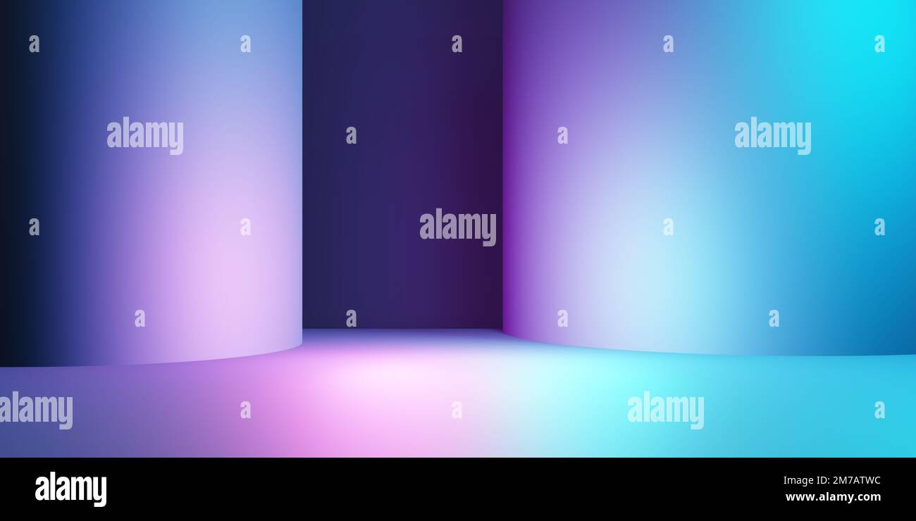 3d rendering of purple and blue abstract geometric background ...