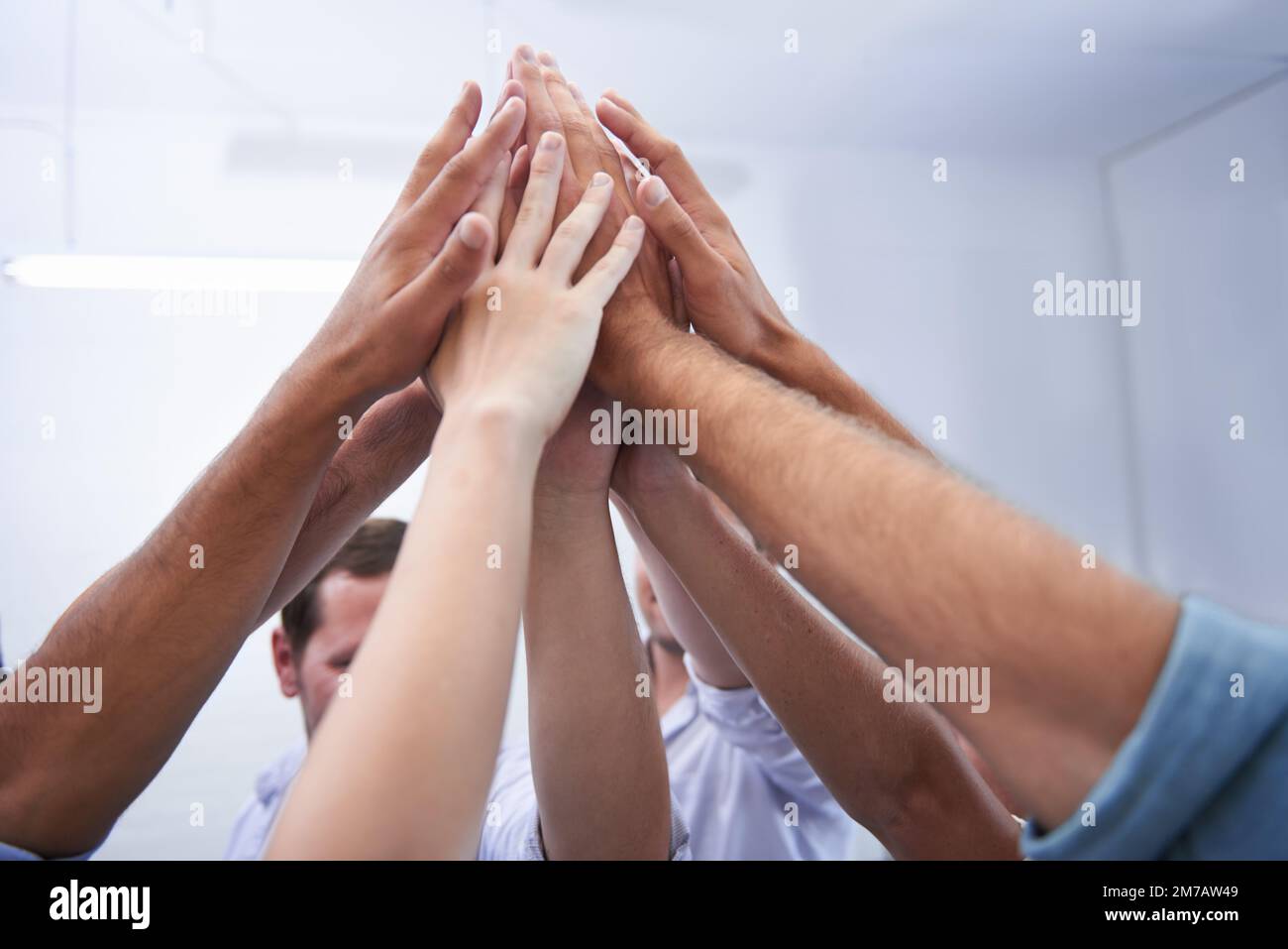 The sky is the limit,so lets reach for it. a group of businesspeople ...