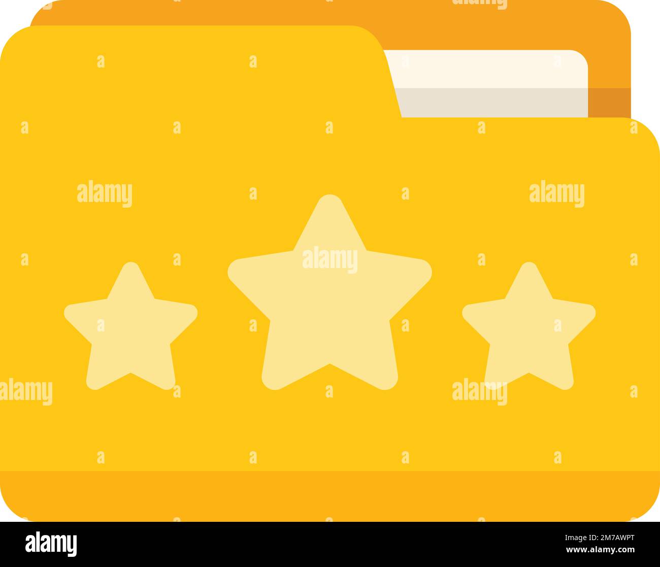 Rate folder icon flat vector. Star review. Client service isolated ...