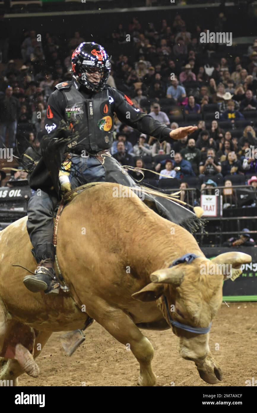 New York, USA. 08th Jan, 2023. Professional Bull Rider Andrew Alvidrez ...