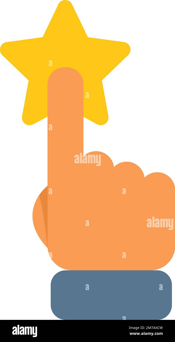 Click star button icon flat vector. Customer review. User support ...