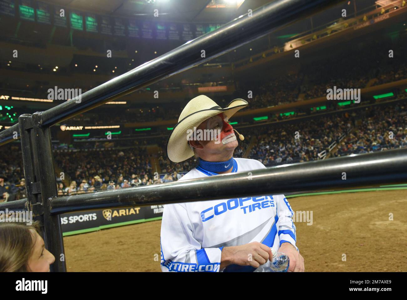 New York, USA. 08th Jan, 2023. The Head Rodeo clown Cliff is seen at ...