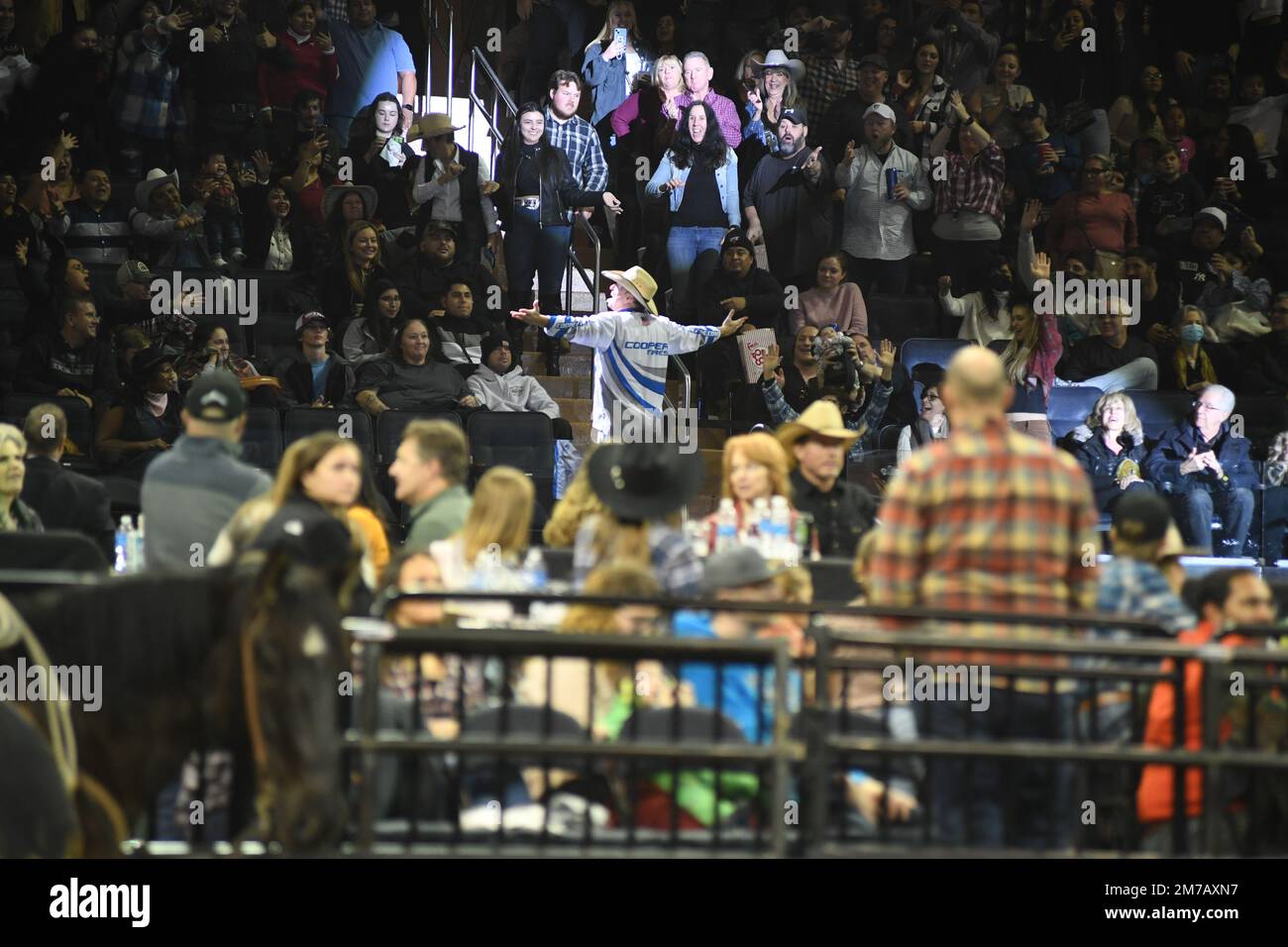 New York, USA. 08th Jan, 2023. The Head Rodeo clown Cliff performs at ...