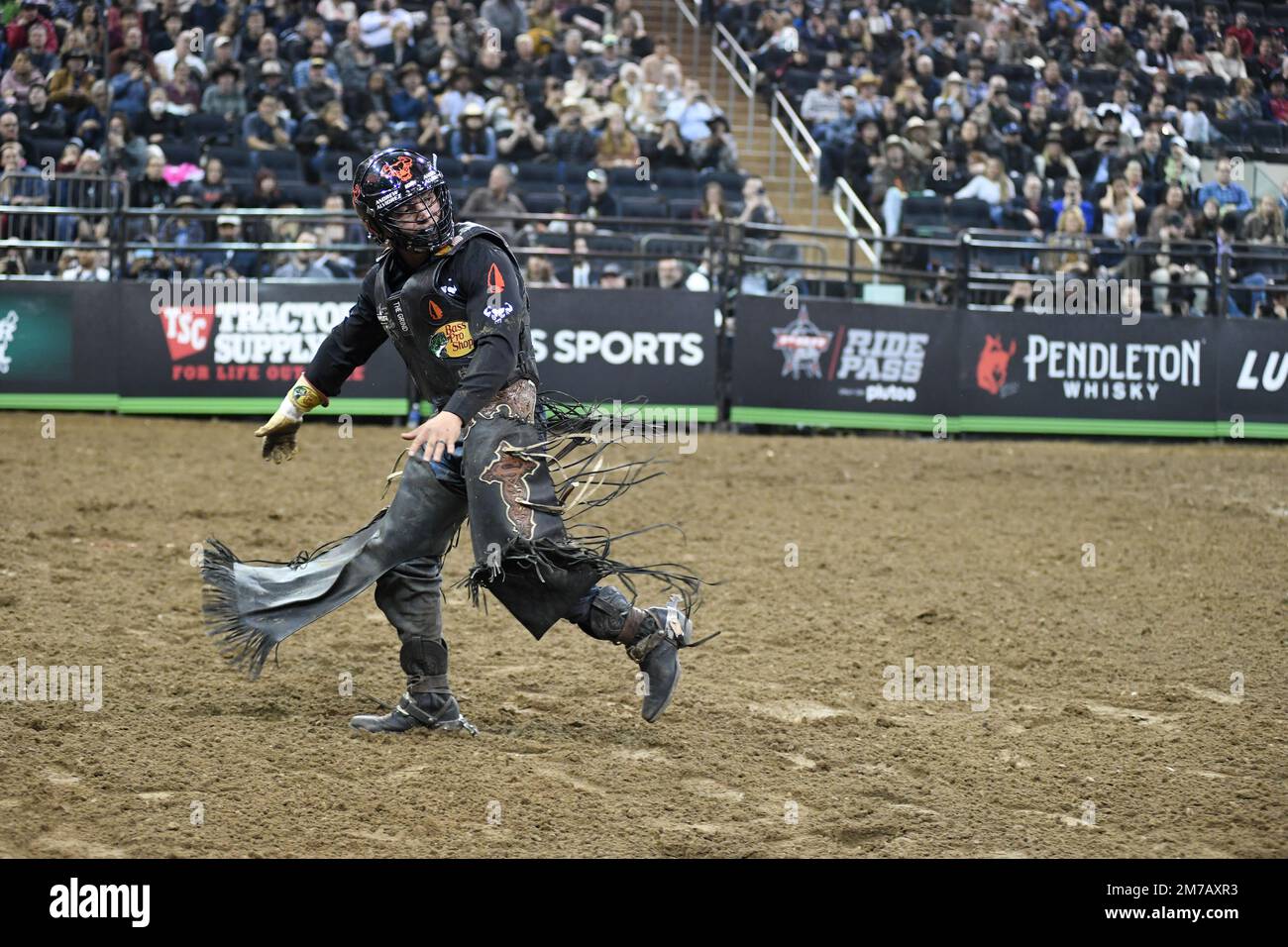 New York, USA. 08th Jan, 2023. Professional Bull Rider Andrew Alvidrez ...