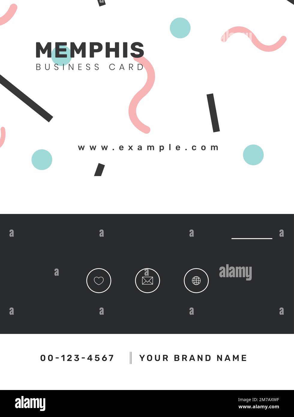 Memphis name card design vector Stock Vector Image & Art - Alamy