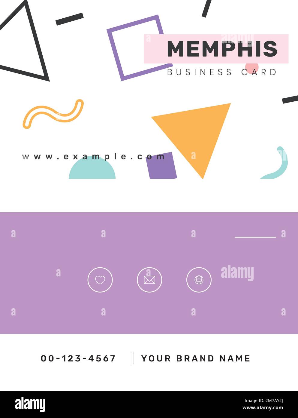 Memphis name card design vector Stock Vector Image & Art - Alamy