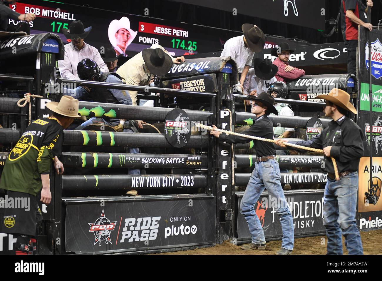 New York, USA. 08th Jan, 2023. Professional Bull Rider Alex Cerqueira ...