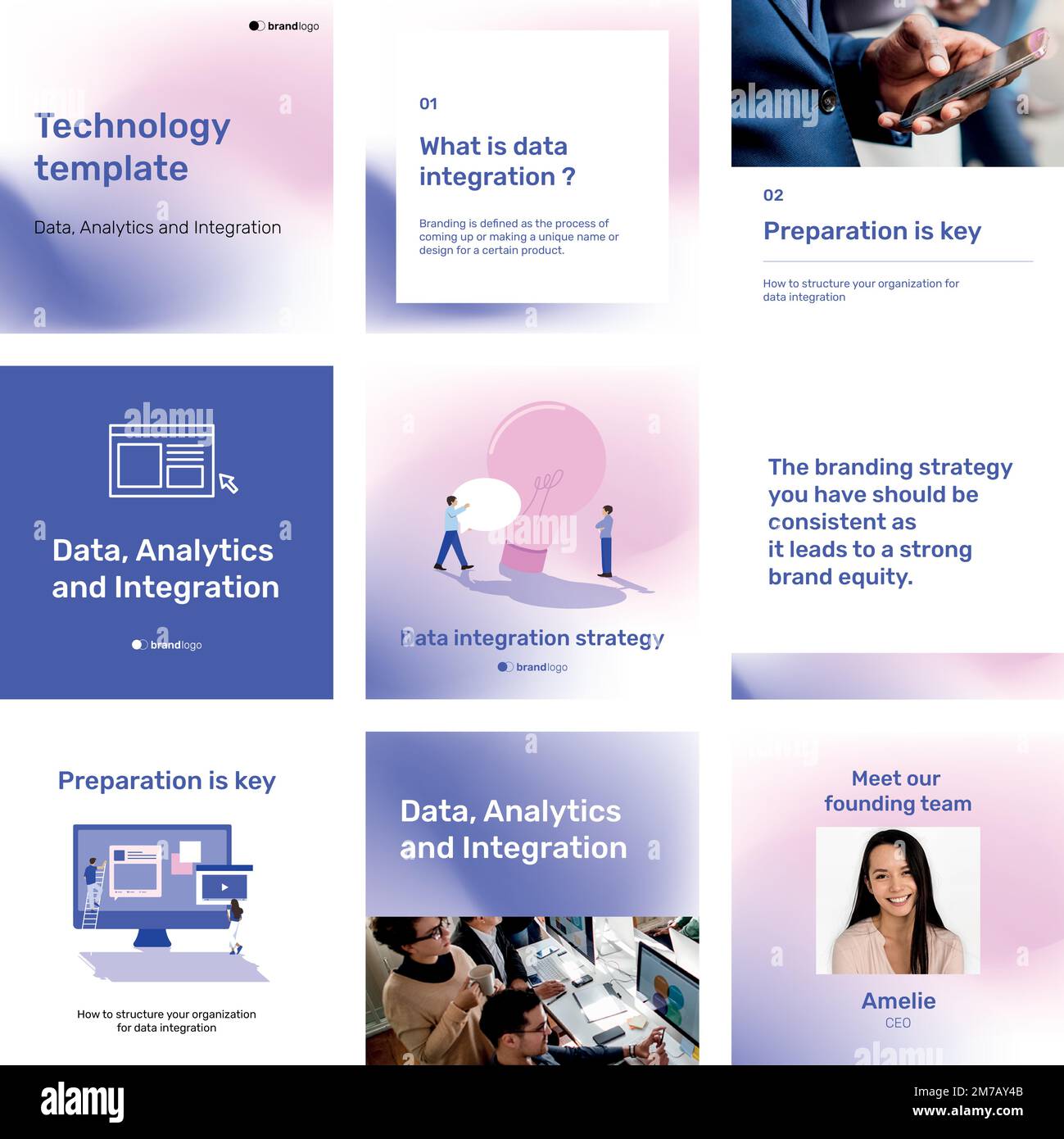 Technology vector editable template set Stock Vector Image & Art - Alamy