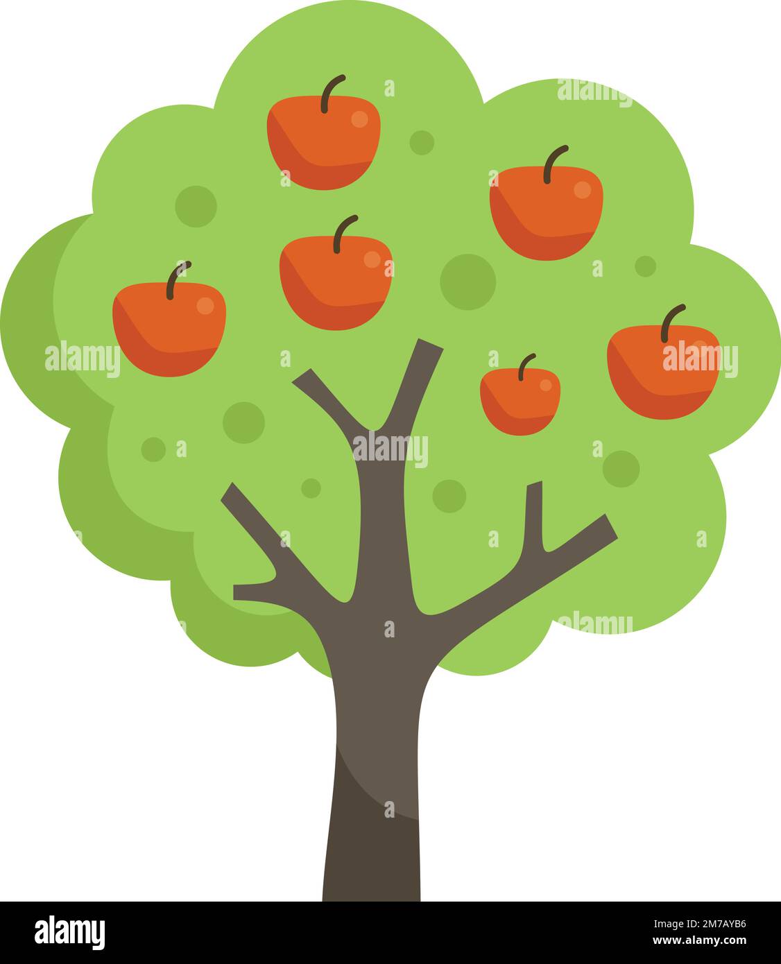 Apple tree icon flat vector. Plant bush. Different harvest isolated ...