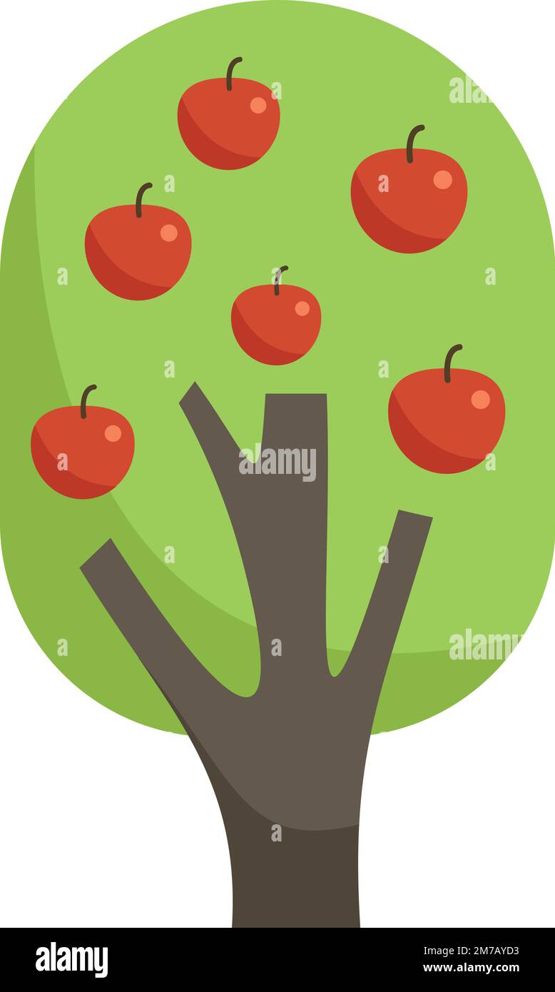 Garden apple tree icon flat vector. Fruit plant. Harvest farm isolated ...
