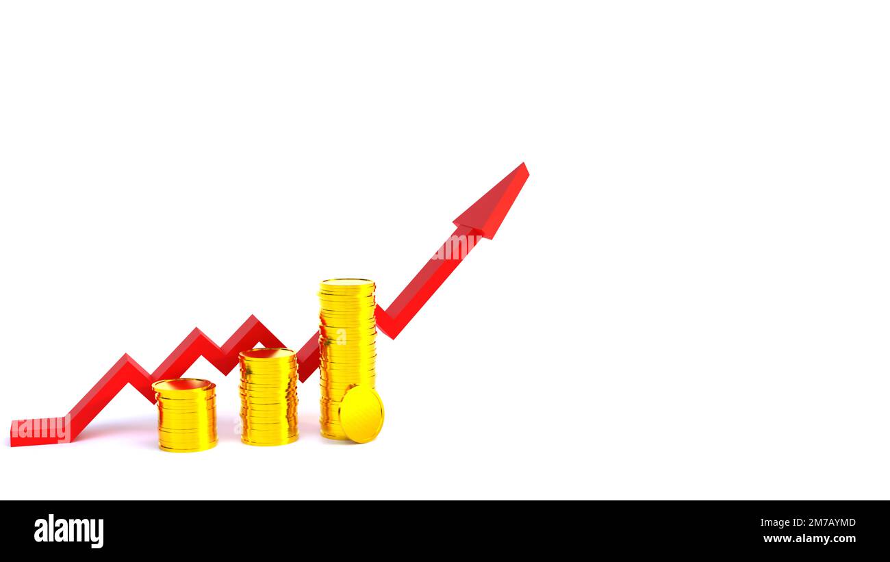 3d rendering increasing rate of gold loan concept design background ...