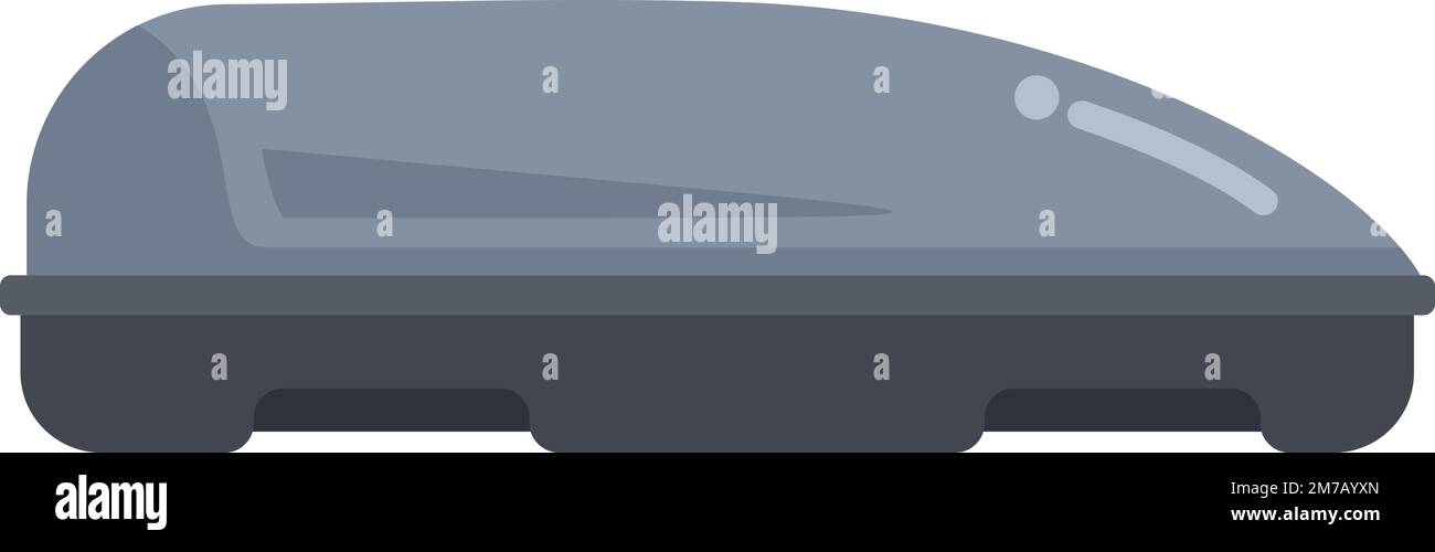 Car roof luggage icon flat vector. Box trunk. Load trip isolated Stock ...