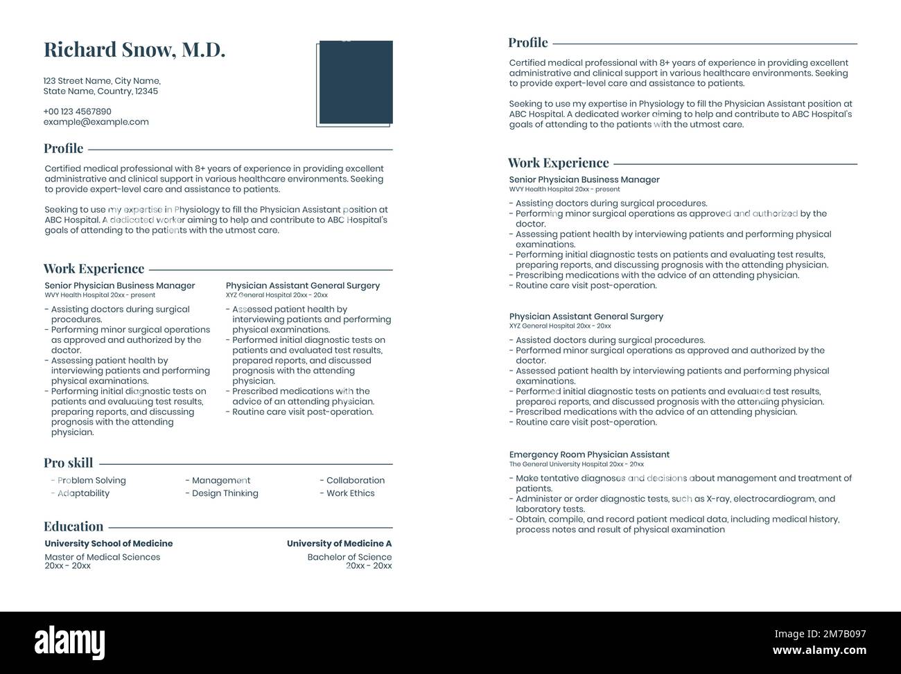 Editable resume template vector in clean design with photo Stock Vector ...