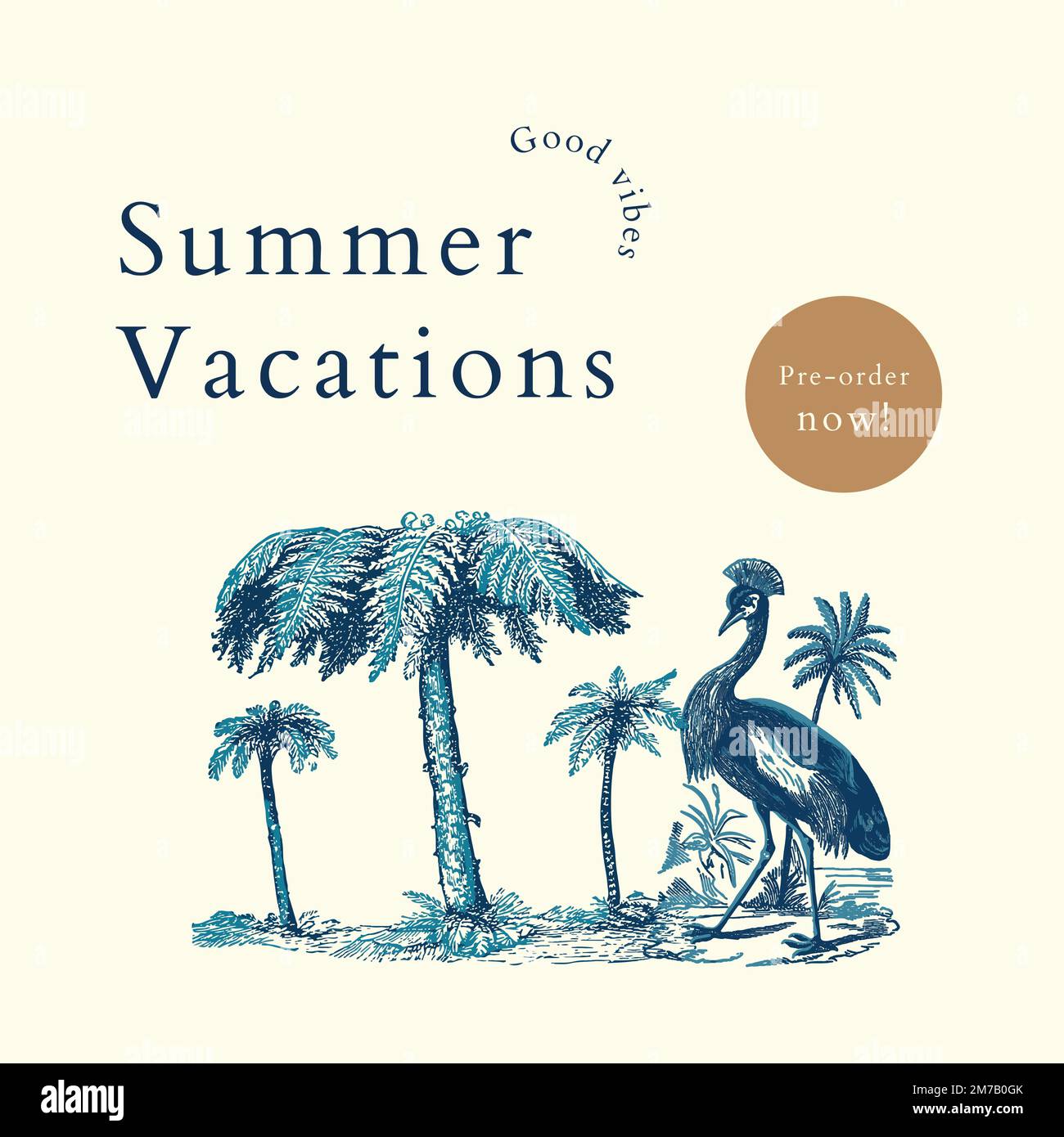 Summer vibes ad template vector editable post Stock Vector Image & Art ...