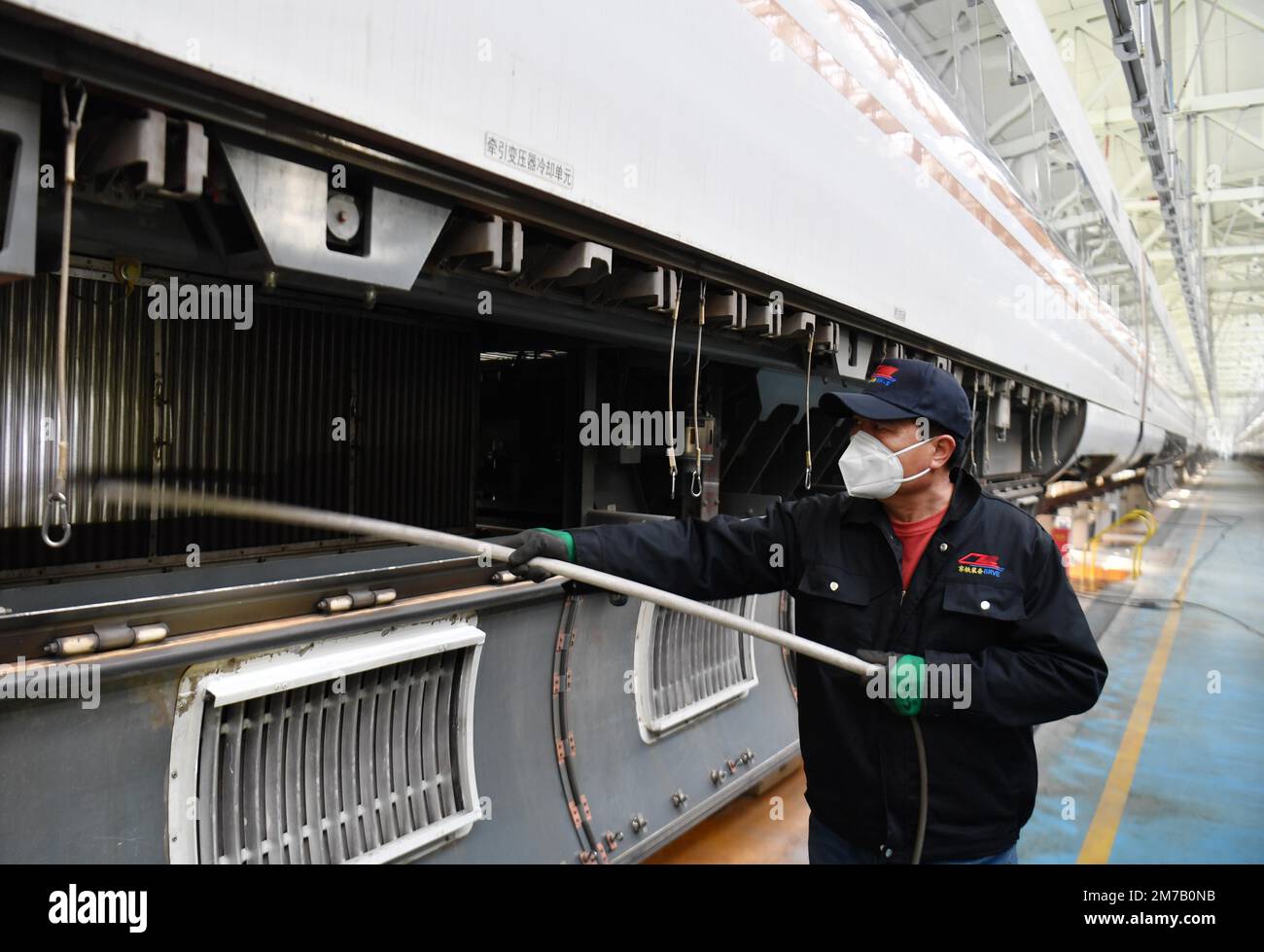 **CHINESE MAINLAND, HONG KONG, MACAU AND TAIWAN OUT** Staff repair the ...