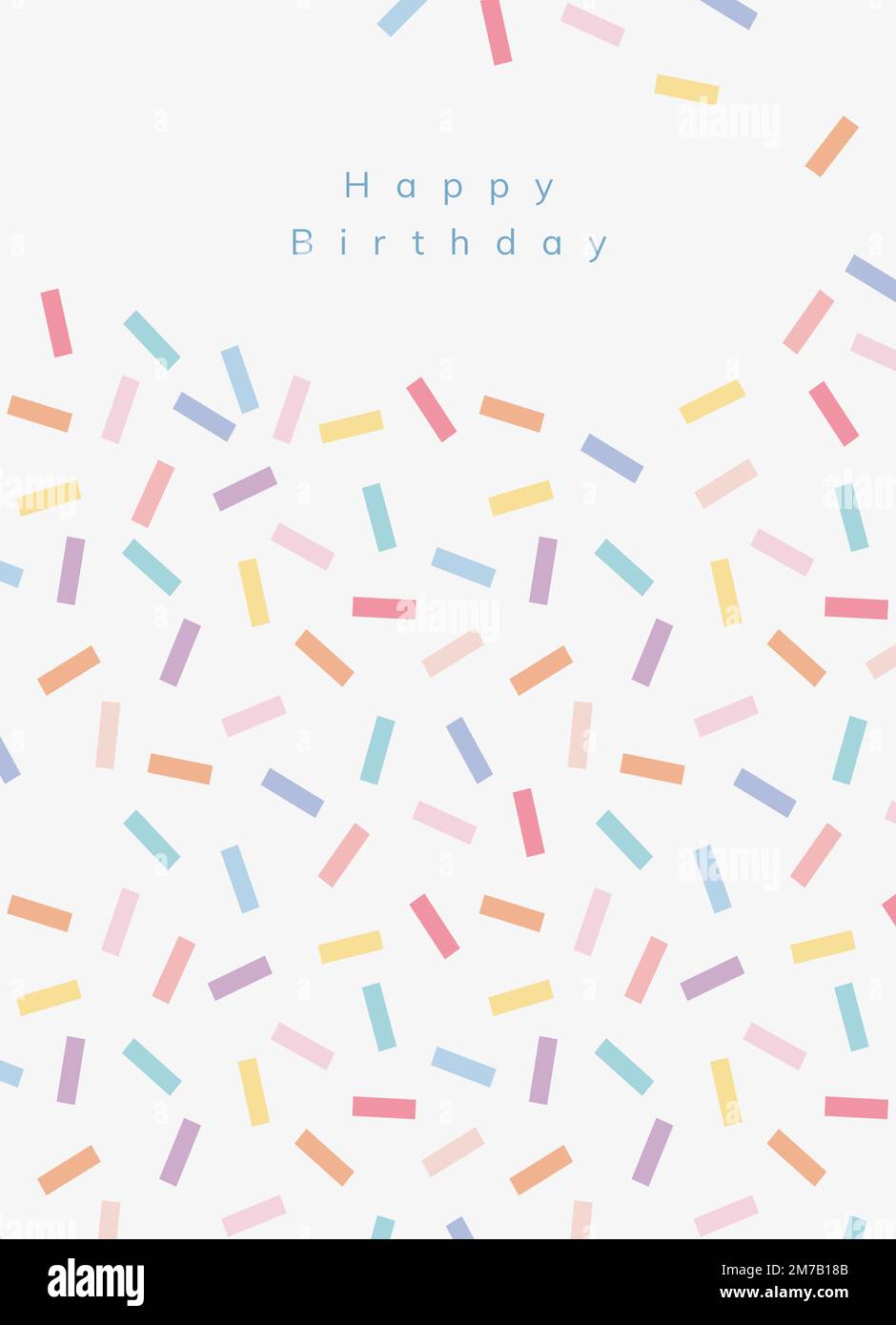 Birthday greeting card template vector with confetti sprinkle ...