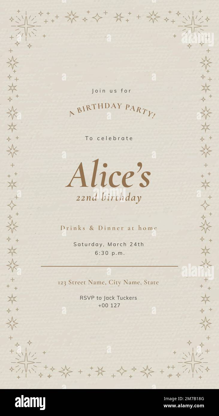 Online party invitation template vector birthday celebration Stock ...