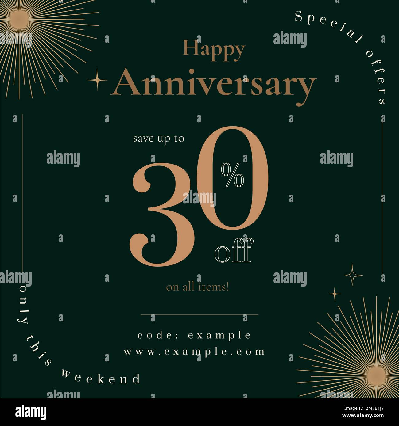 Anniversary sale ad template vector for social media post Stock Vector ...