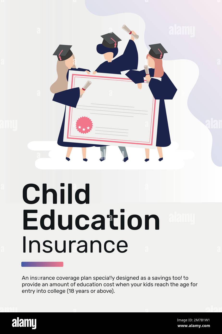 Child education insurance template vector for poster Stock Vector Image ...