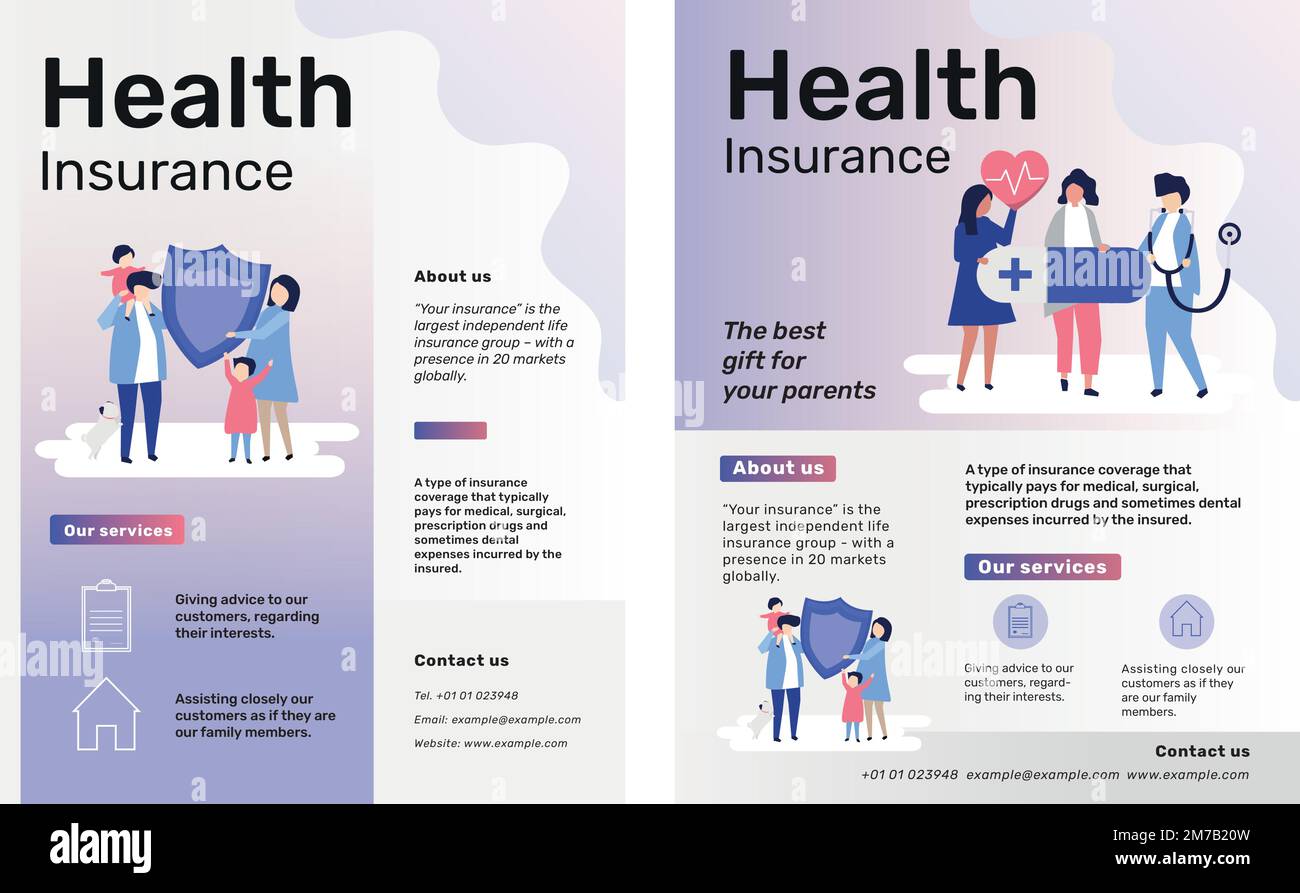 Flyer templates vector for health insurance Stock Vector Image & Art ...