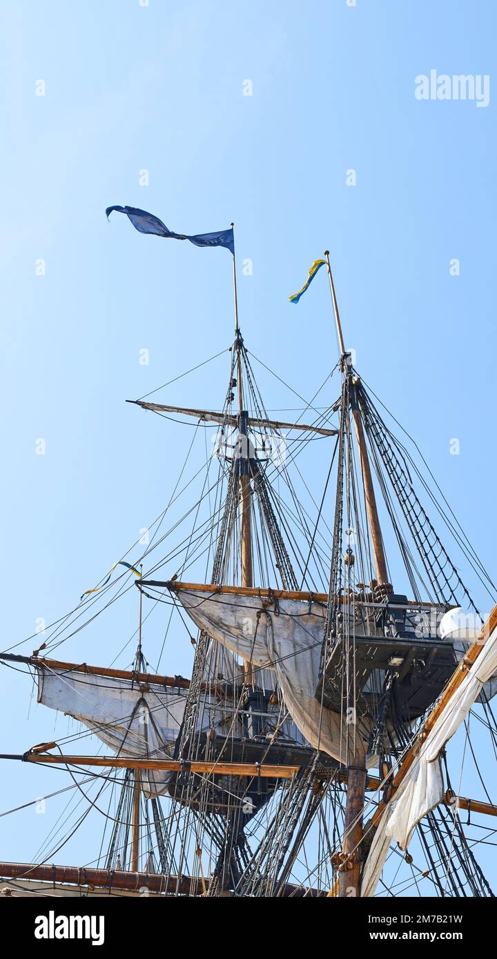 Taking a trip over the ocean. a large sailing ship Stock Photo - Alamy