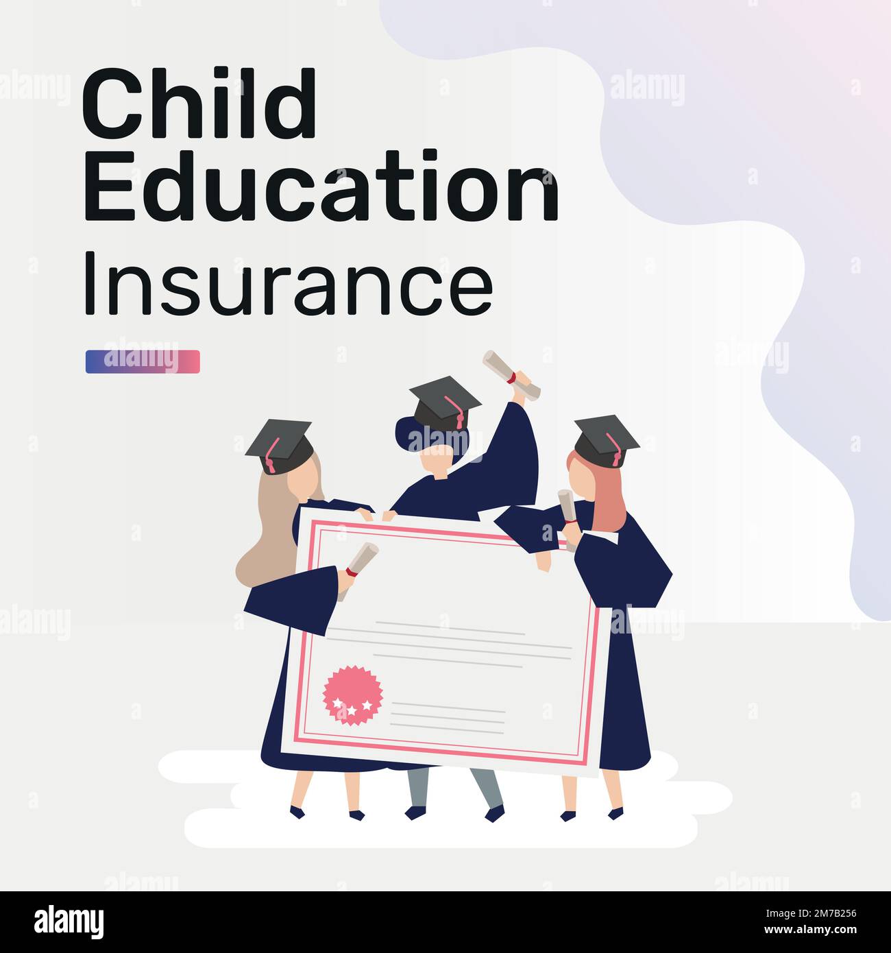 Social media post template vector for child education insurance Stock ...