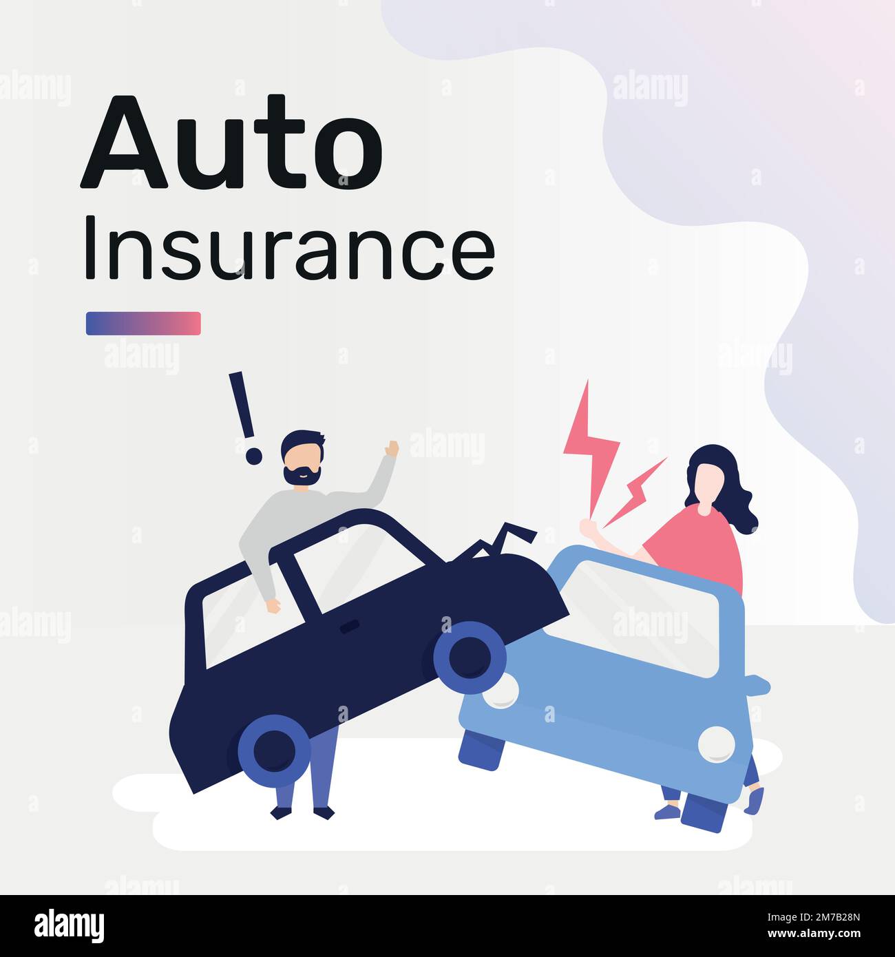Auto insurance template vector for social media post Stock Vector Image ...