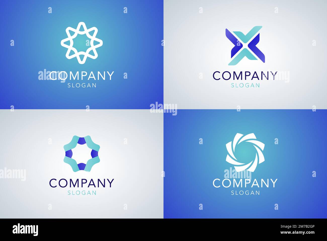 Blue company slogan collection vector Stock Vector Image & Art - Alamy