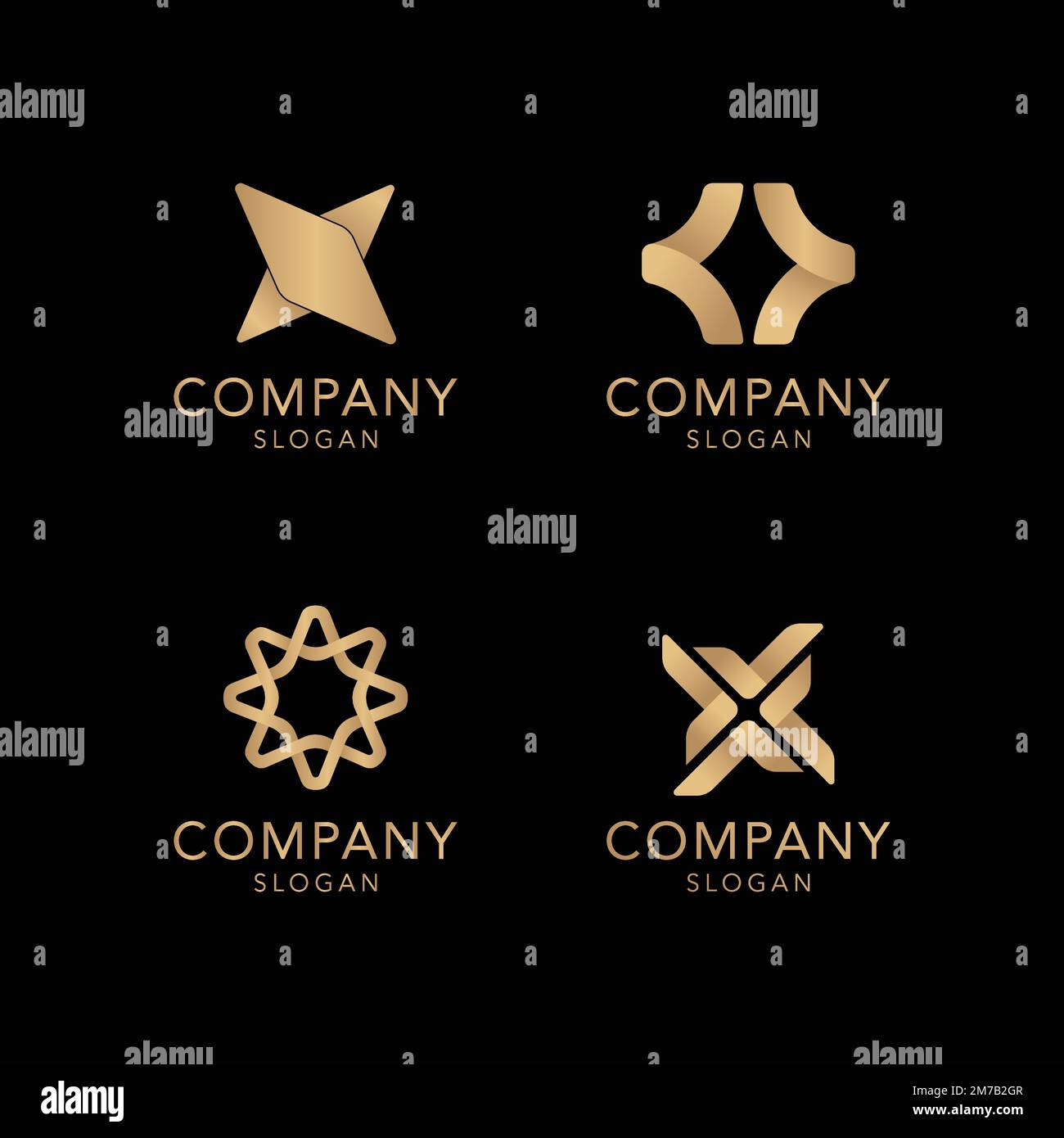 Golden company logo collection vector Stock Vector Image & Art - Alamy