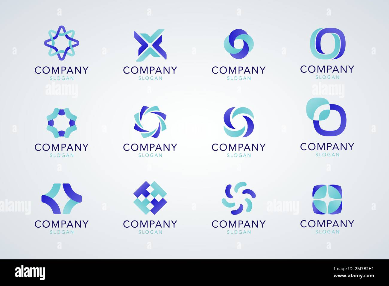 Blue company slogan collection vector Stock Vector Image & Art - Alamy