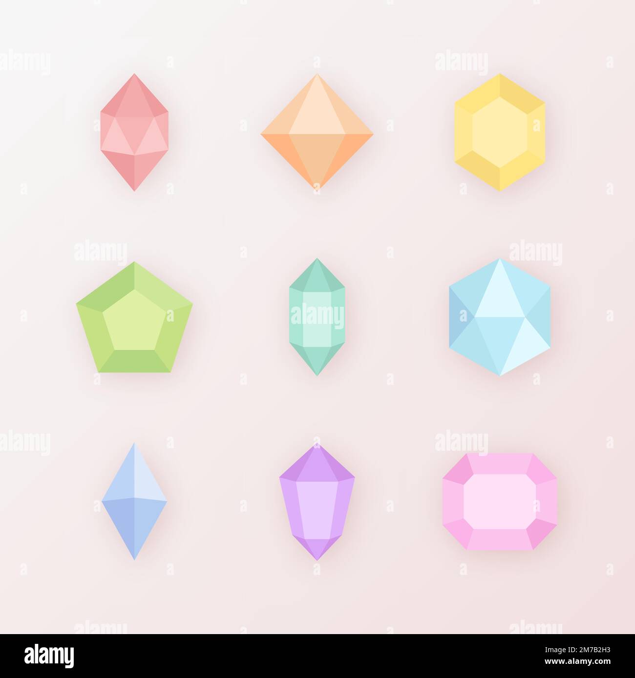 Colorful crystal stone vector collection Stock Vector Image & Art - Alamy