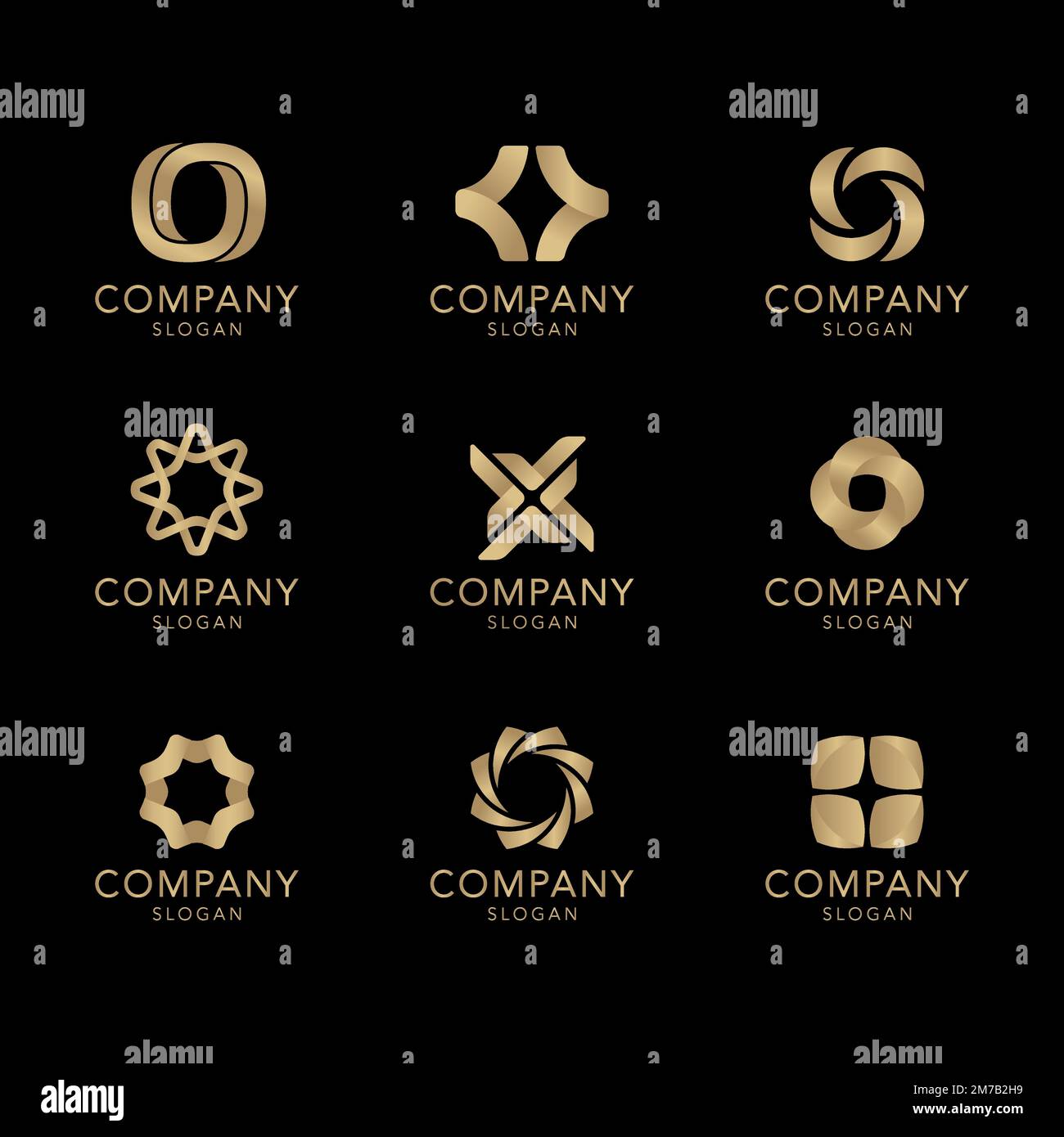 Golden company logo collection vector Stock Vector Image & Art - Alamy