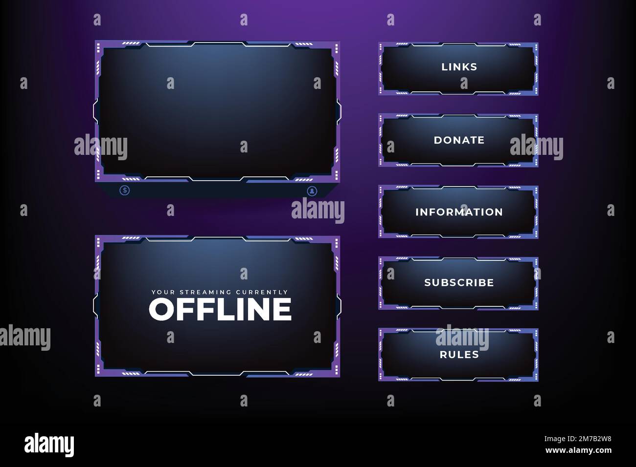 Digital live streaming overlay vector. Broadcast screen design with ... Digital live streaming overlay vector. Broadcast screen design with ...