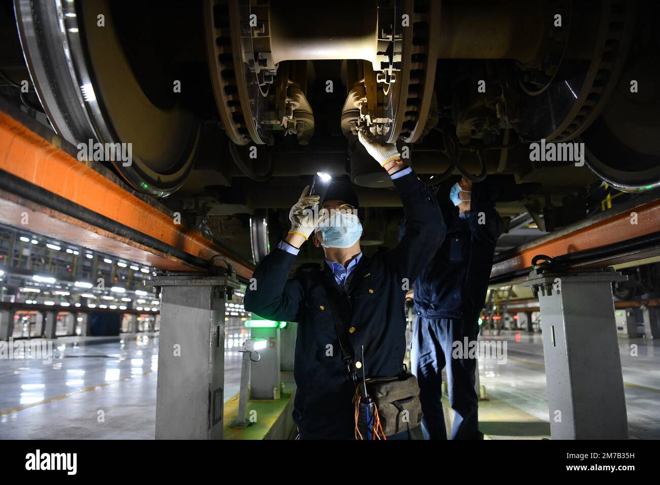 The staff of the EMU maintenance depot are busy working for the coming ...
