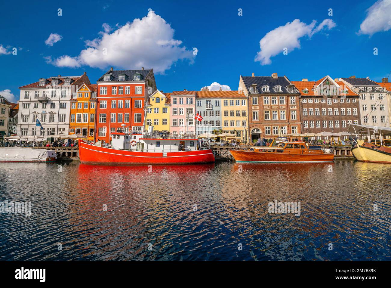 Cityscape of downtown Copenhagen city skyline in Denmark at famous old ...