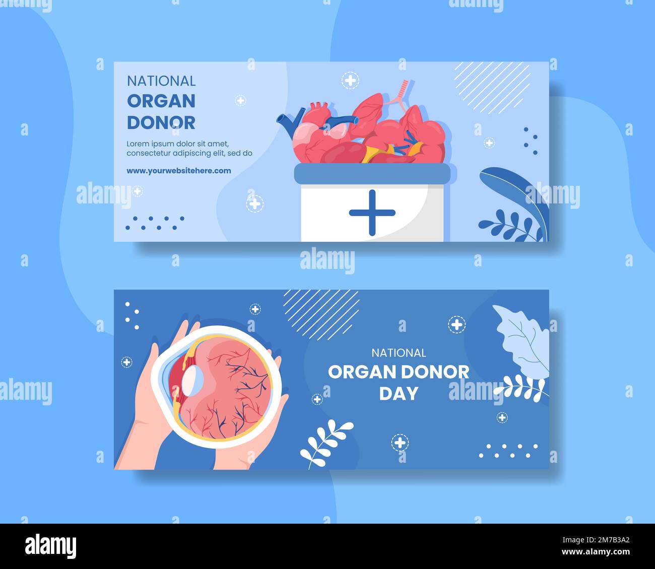 World Organ Donation Day Banner Flat Cartoon Hand Drawn Background ...
