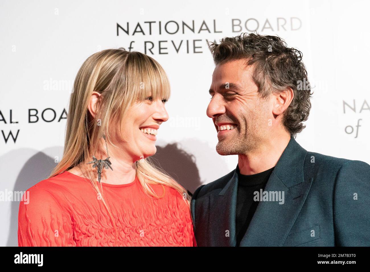 New York, NY, USA. 8th Jan, 2023. Elvira Lind, Oscar Isaac at arrivals ...