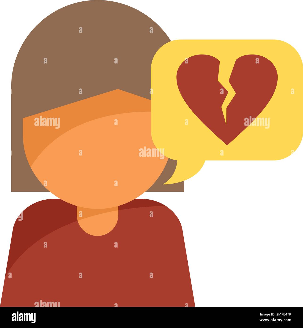 Dislike heart icon flat vector. Social media. Up good isolated Stock ...
