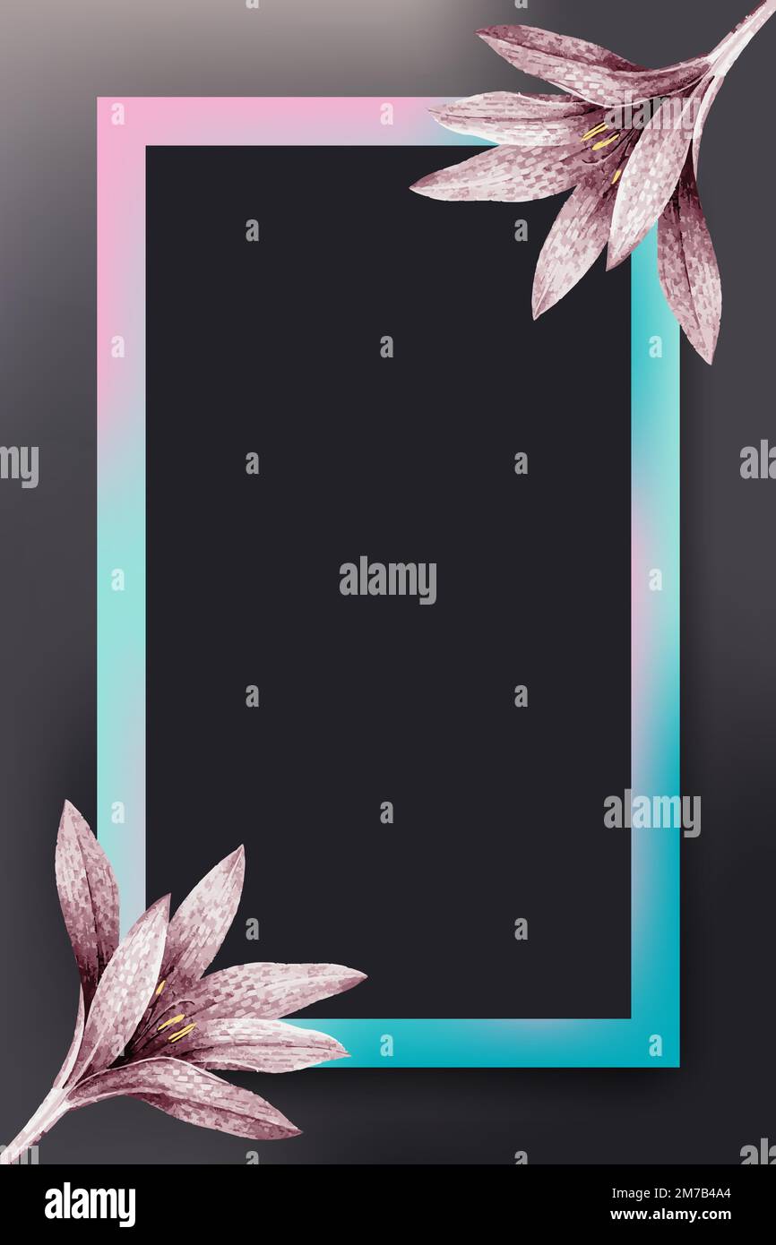 Pink flower with pink and blue frame vector Stock Vector Image & Art ...