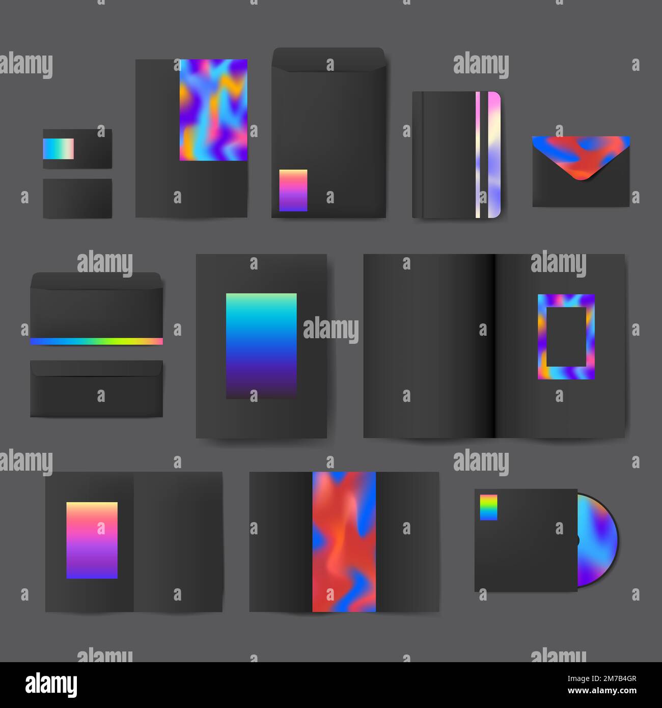 Holographic pattern envelopes vector set Stock Vector Image & Art - Alamy