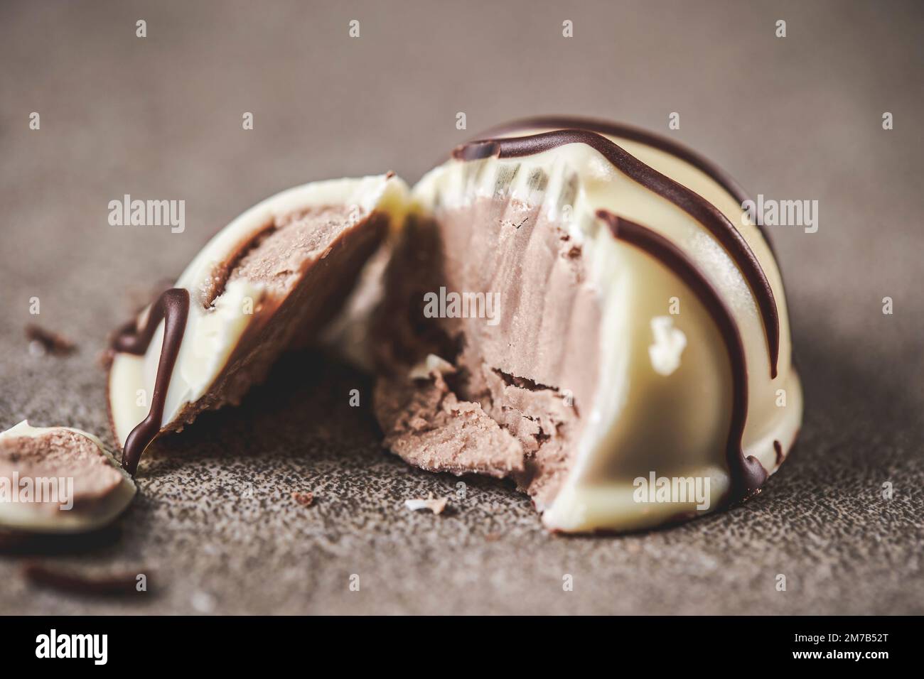 vanilla chocolate on a gray background Stock Photo - Alamy
