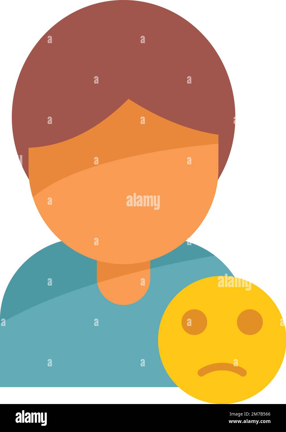 Sad dislike icon flat vector. Social media. Negative facebook isolated ...