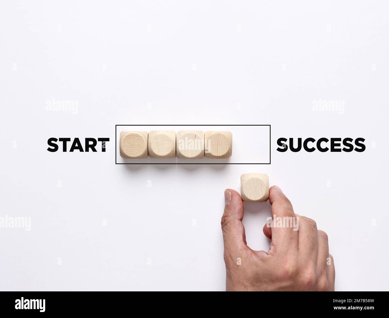 The way to success. Success loading. Starting something to reach for ...